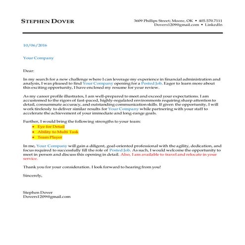 LinkedIn Cover letter | DOC