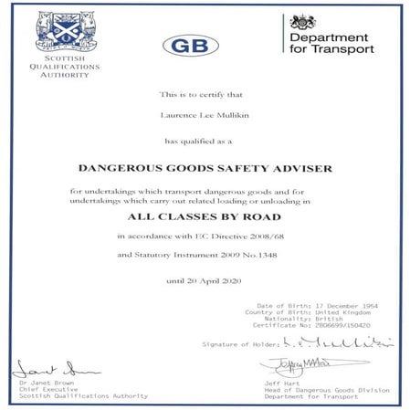 L Mullikin DGSA cert 2015 | PDF