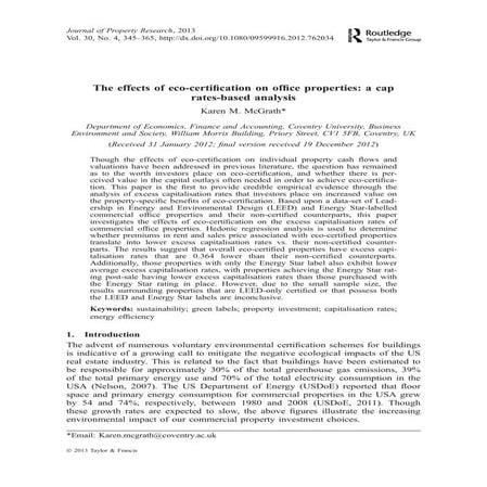 Cap Rates Paper | PDF