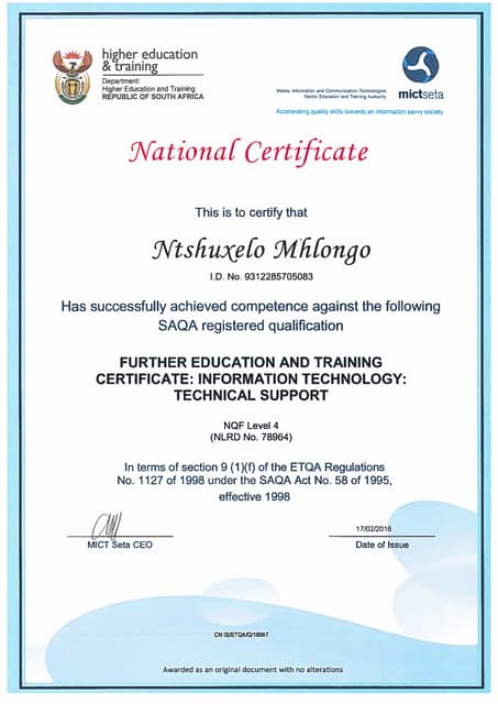 UKZN Certificate | PDF