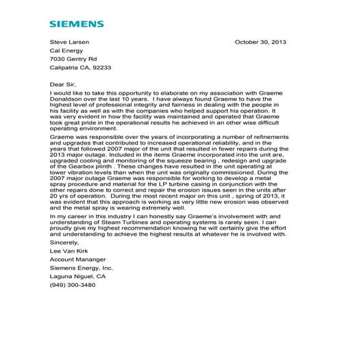 Graeme Donaldson recommend letter from Siemens-10.30.13