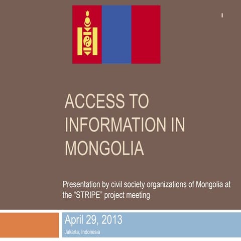 Access to Environmental Information in Mongolia | PPT