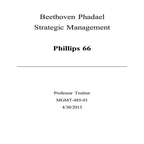 Beethoven Phadael Phillips 66 Case | DOCX | Business Accounting & Finance | Business