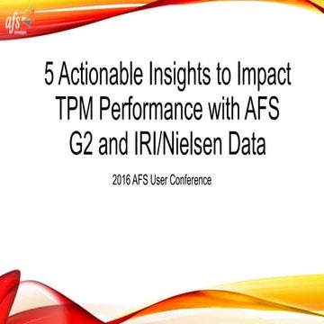 5 Actionable Insights to Impact TPM Performance with G2 IRI Nielsen ...