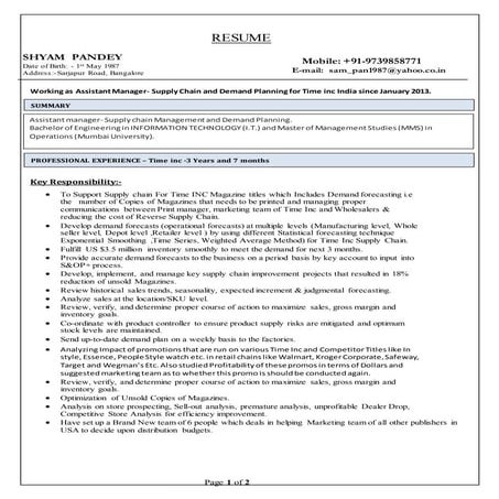 Shyam Pandey_Resume_SCM | DOCX