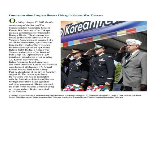 Korean War Commemoration Program Honors Chicago | DOCX