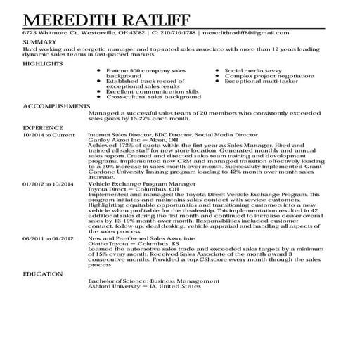 Meredith Ratliff Resume 1 | PDF