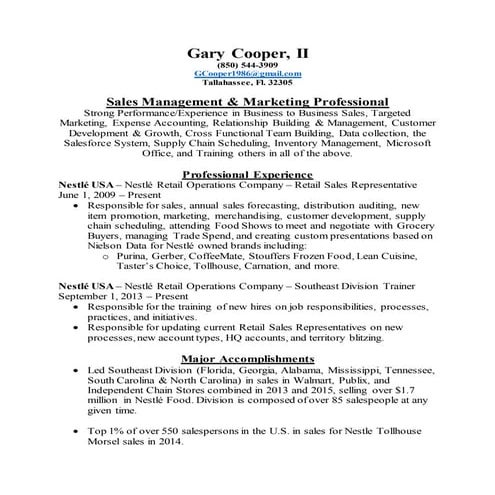 Gary Cooper Resumé | DOCX
