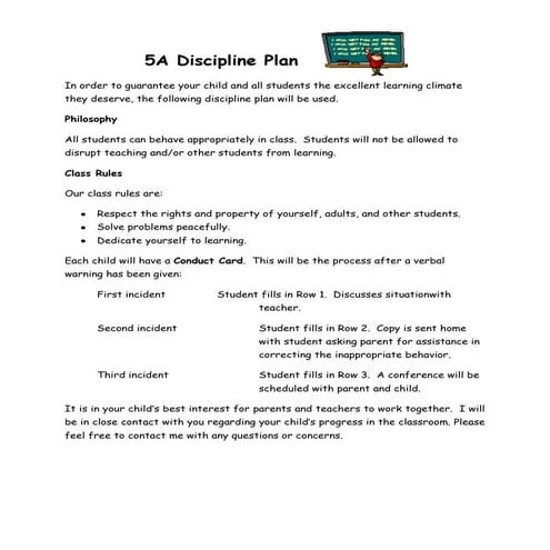 5 a discipline plan | PDF