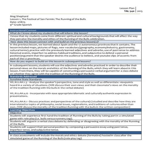 Lesson Plan 1 | PDF | Free Download
