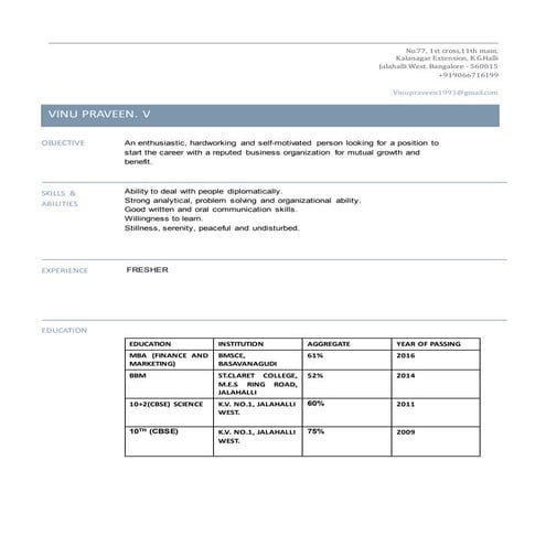 vinu resume-2 | DOCX