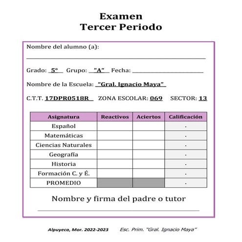 5° A Examen Periodo 3 -2023 - Respuestas.docx