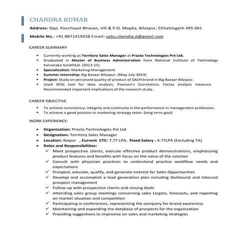 Chandra Updated RESUME | PDF