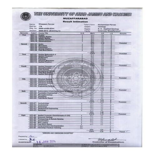 b.s transcript | PDF