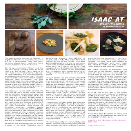 Issac At Restaurant Review- example feature BN1 | PDF