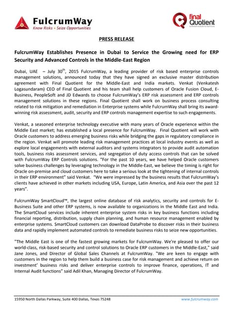 FircoSoft Company Overview | PDF | Business Banking & Finance | Business