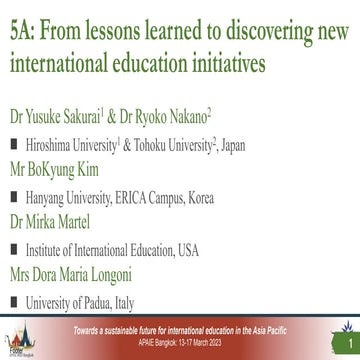From lessons learned to discovering new international education ...