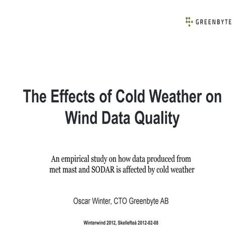 The effects of cold weather on wind data quality – An empirical study ...