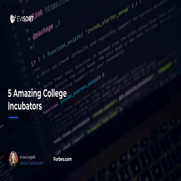 5 Amazing College Incubators | PDF
