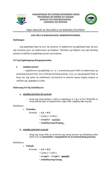 Pagbabagong Morpoponemiko | PPT