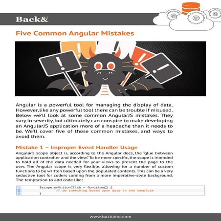Five Common Angular Mistakes Pdf Web Development Internet