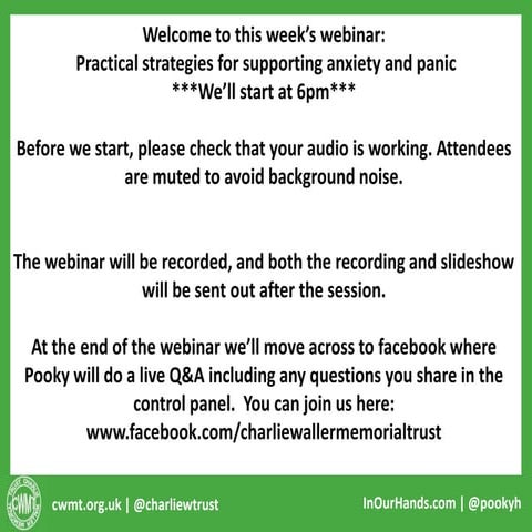 Anxiety & Panic - ideas for supporting | PPTX