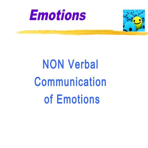 Non Verbal Communication of Emotion | PPT