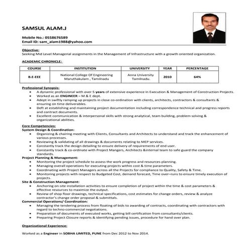 Samsul Alam Resume | DOC