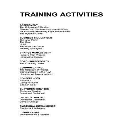 TRAINING ACTIVITIES | PDF
