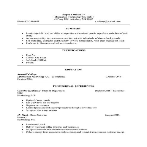 Daquell Washington Resume | PDF