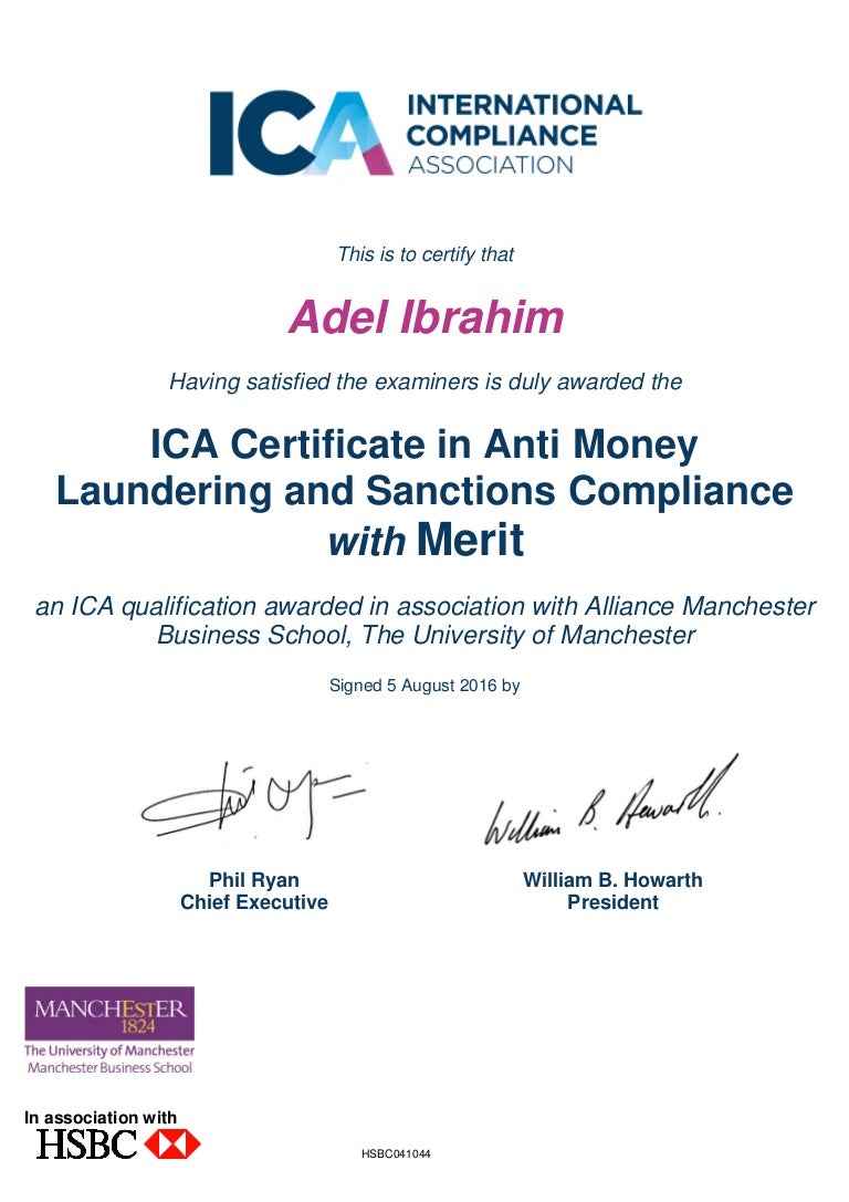 ICA Certificate