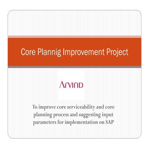 Core Planning Improvement Project | PDF