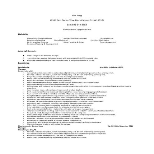 Lisa Resume | DOCX