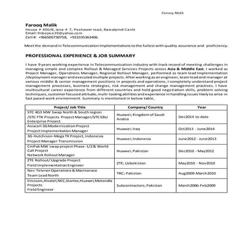 Farooq-Malik_CV | PDF