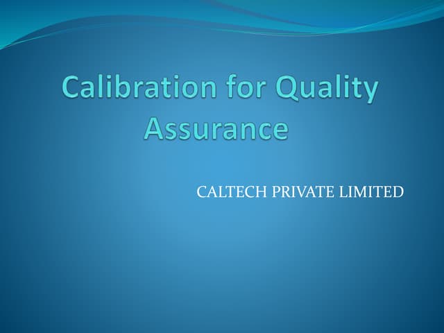 Calibration Intermediate Check of Measuring and Voulmetric Equipemnt ...