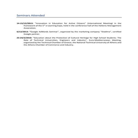 Seminars Attended | PDF