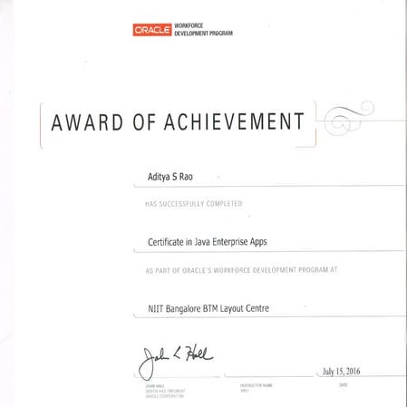 oracle certificate | PDF