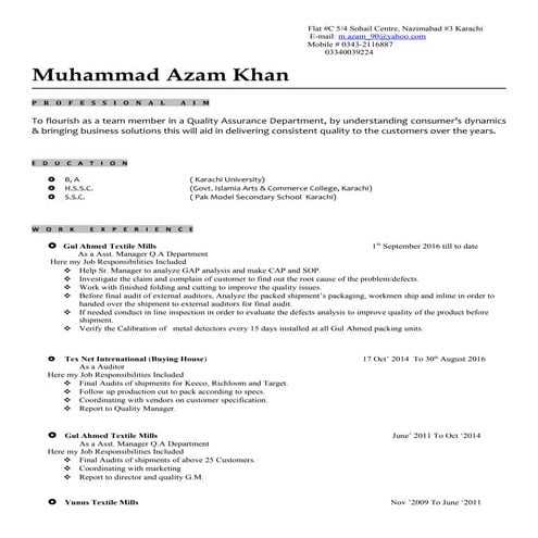 Azam khan Resume | PDF