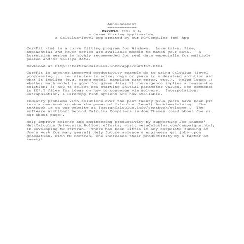 CurvFit | RTF | Technology & Computing