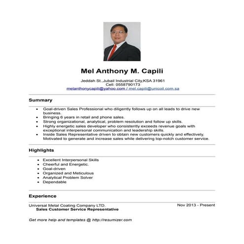 Mel Capili CV 2015 | DOC