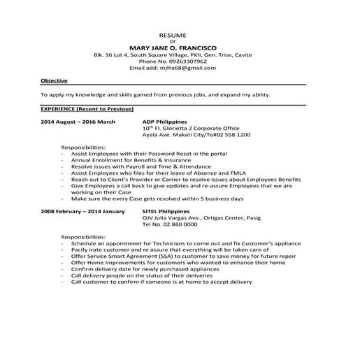 Please see attached file of my resume. | DOCX