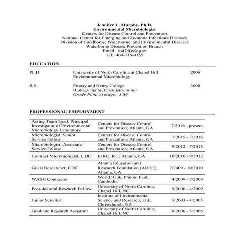 Murphy CV 2016 final | PDF