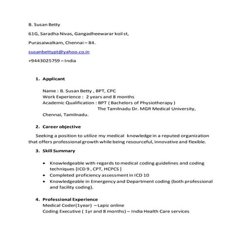 Susan Resume | PDF
