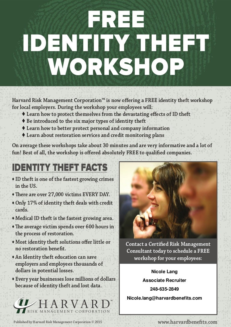 Identity Theft Workshop Flyer Nicole Lang