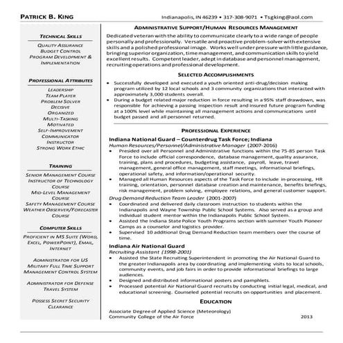 Resume - King, Patrick (Dec) | PDF