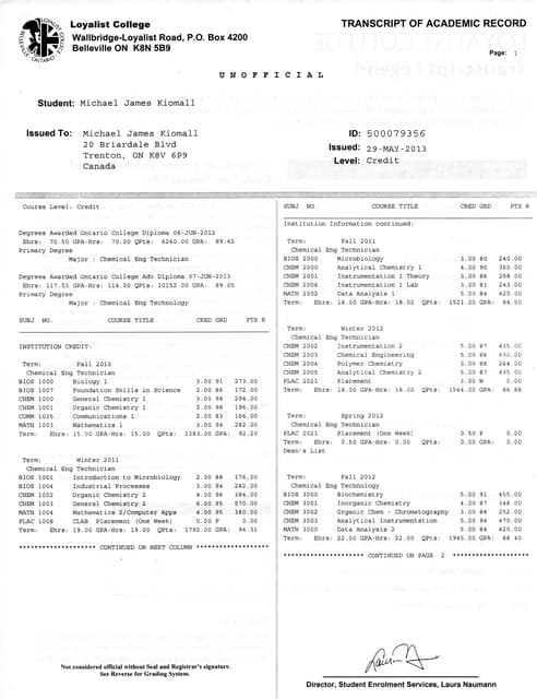 Mini Transkrip Diploma | PDF