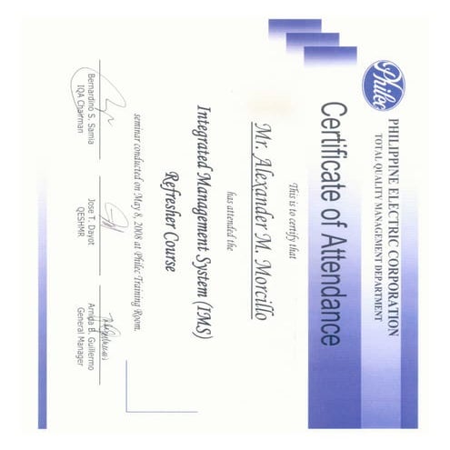 Philec IMS certificate | PDF