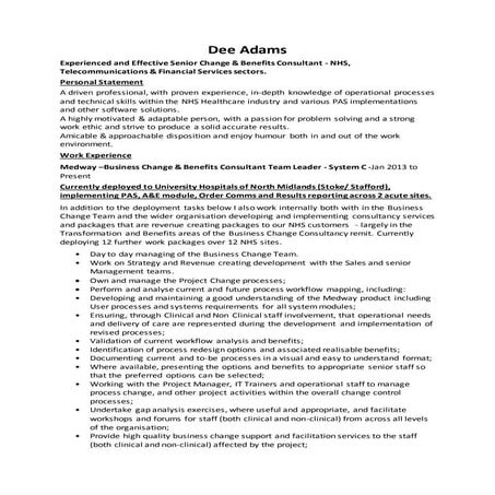 Dee Adams CV 2016 | PDF