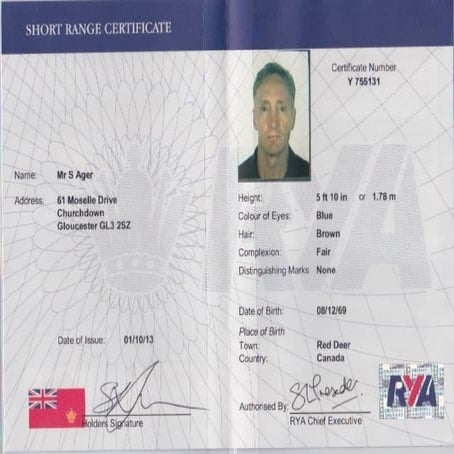 Short Range Certificate - Simon Ager | PDF