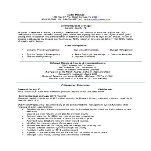 Walter Ocampo Resume | DOCX